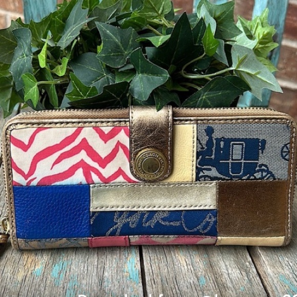 Coach | Bags | Coach Patchwork Vintage Limited Edition Wallet Wgold ...